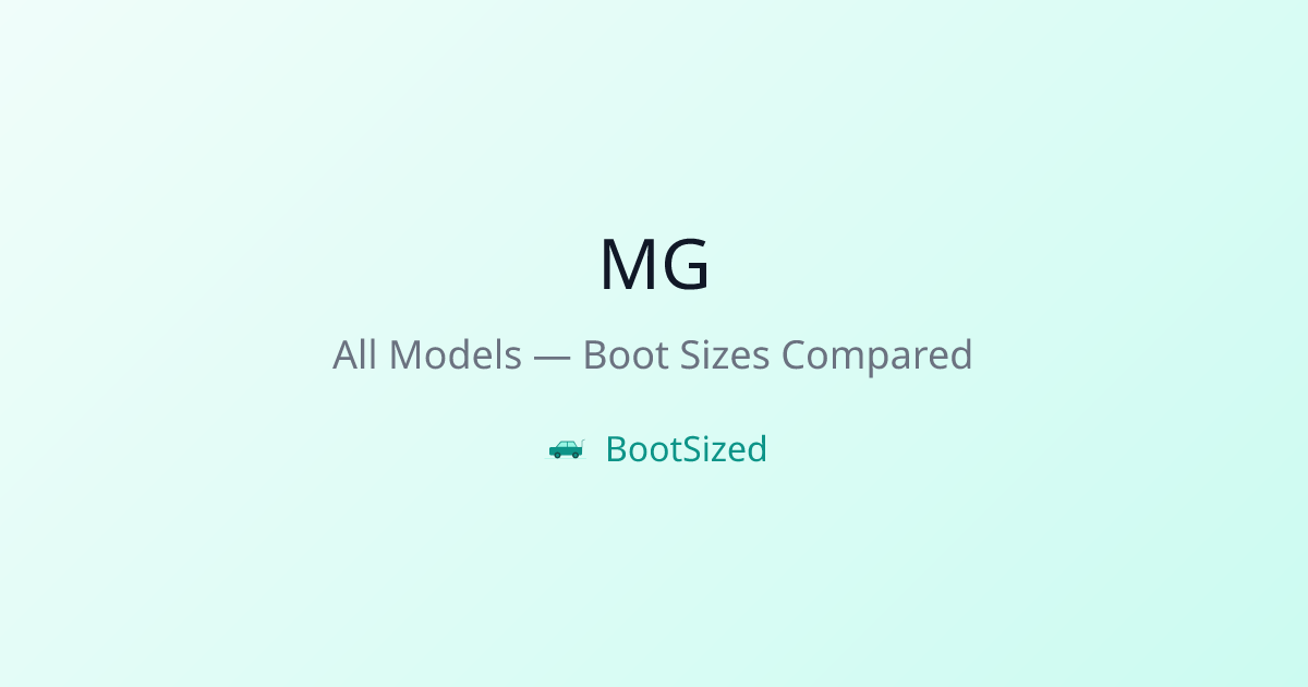 MG Boot Sizes — All Models Compared | BootSized