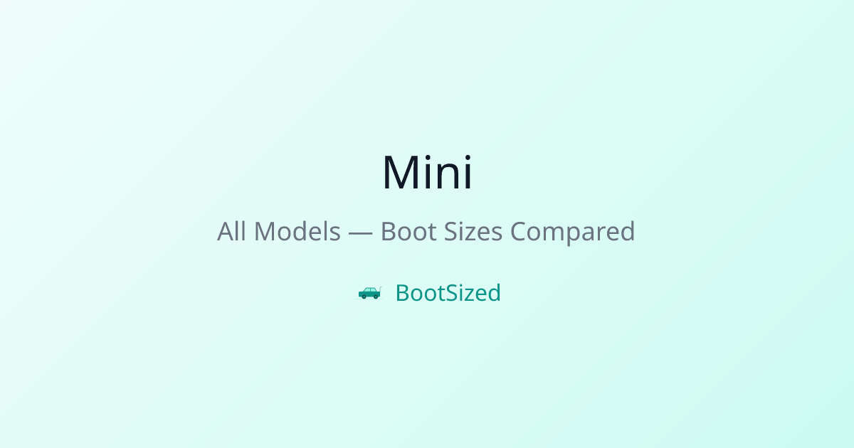 Mini Boot Sizes — All Models Compared | BootSized