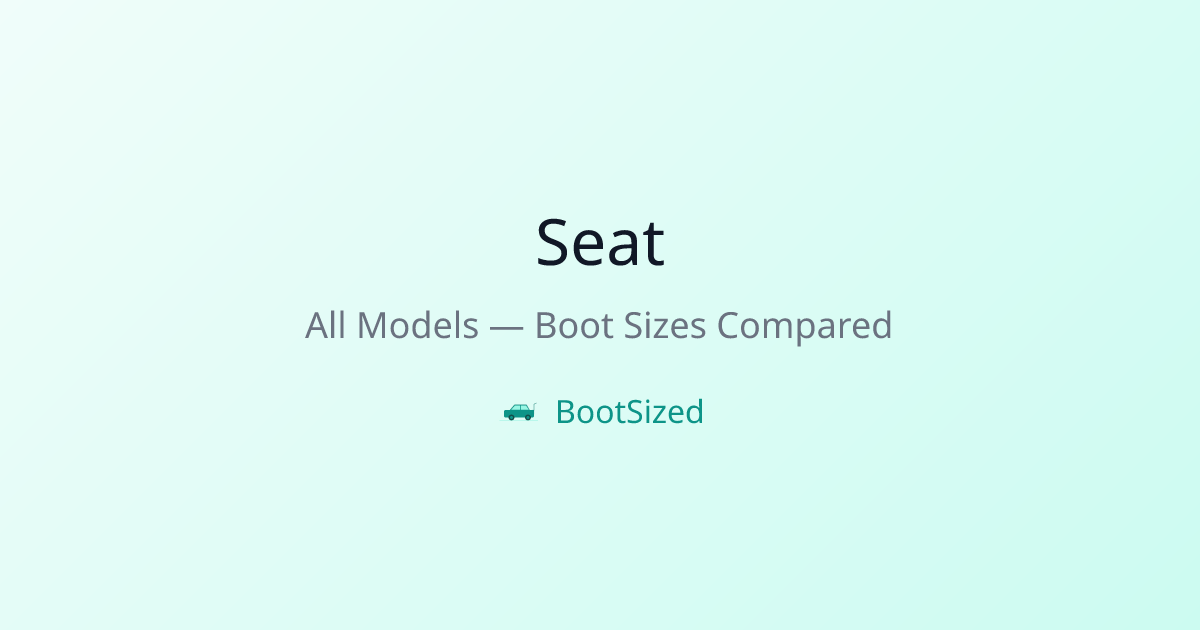 Seat Boot Sizes — All Models Compared | BootSized