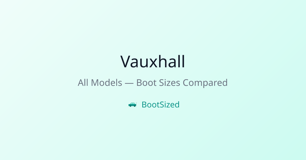 Vauxhall Boot Sizes — All Models Compared | BootSized